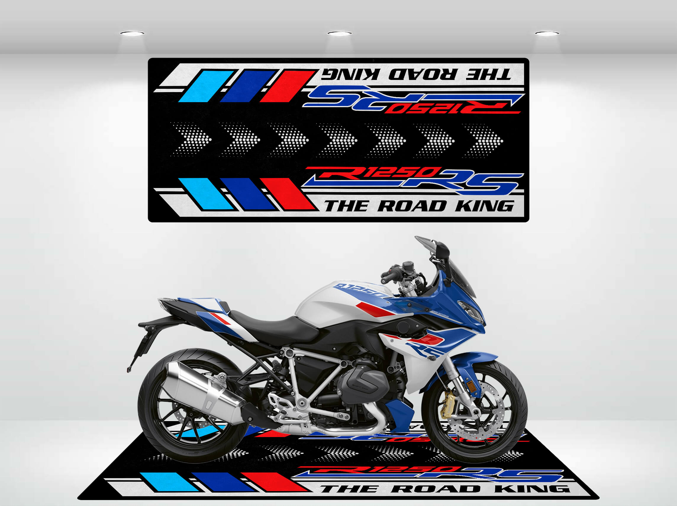 Motorcycle Mat Designed for the BMW R1250RS - Custom Design Pit Mat